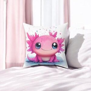 Axolotl Kids Pillow, Axolotl Pillow, Pink Axolotl Pillow, Axolotl Gift ...