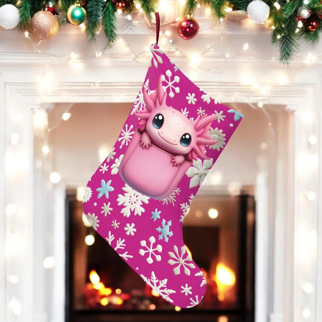 Pocket Axolotl Christmas Stocking, Kids Christmas Axolotl Stockings ...