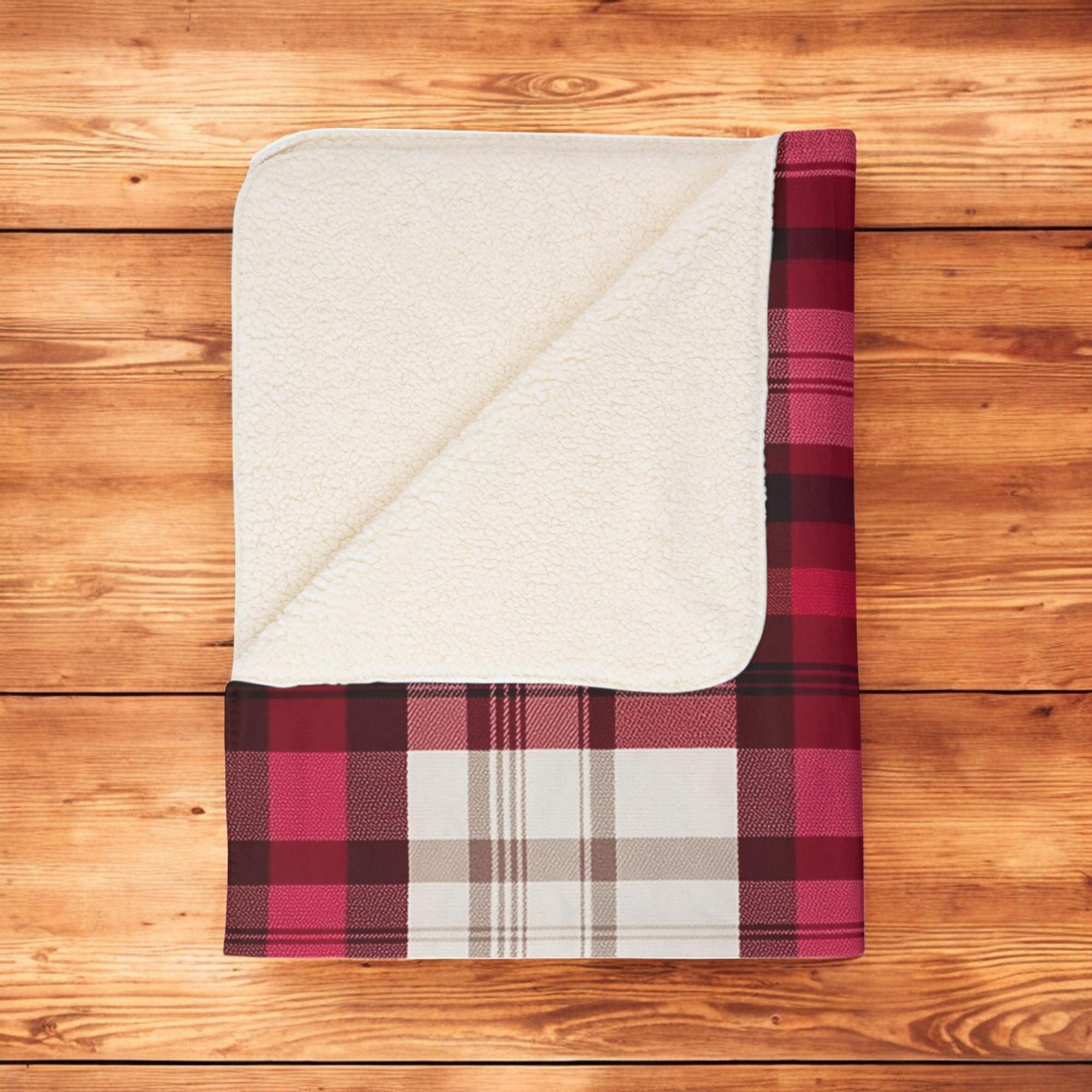 Christmas Red and White Plaid Blanket, Christmas Sherpa Blanket ...