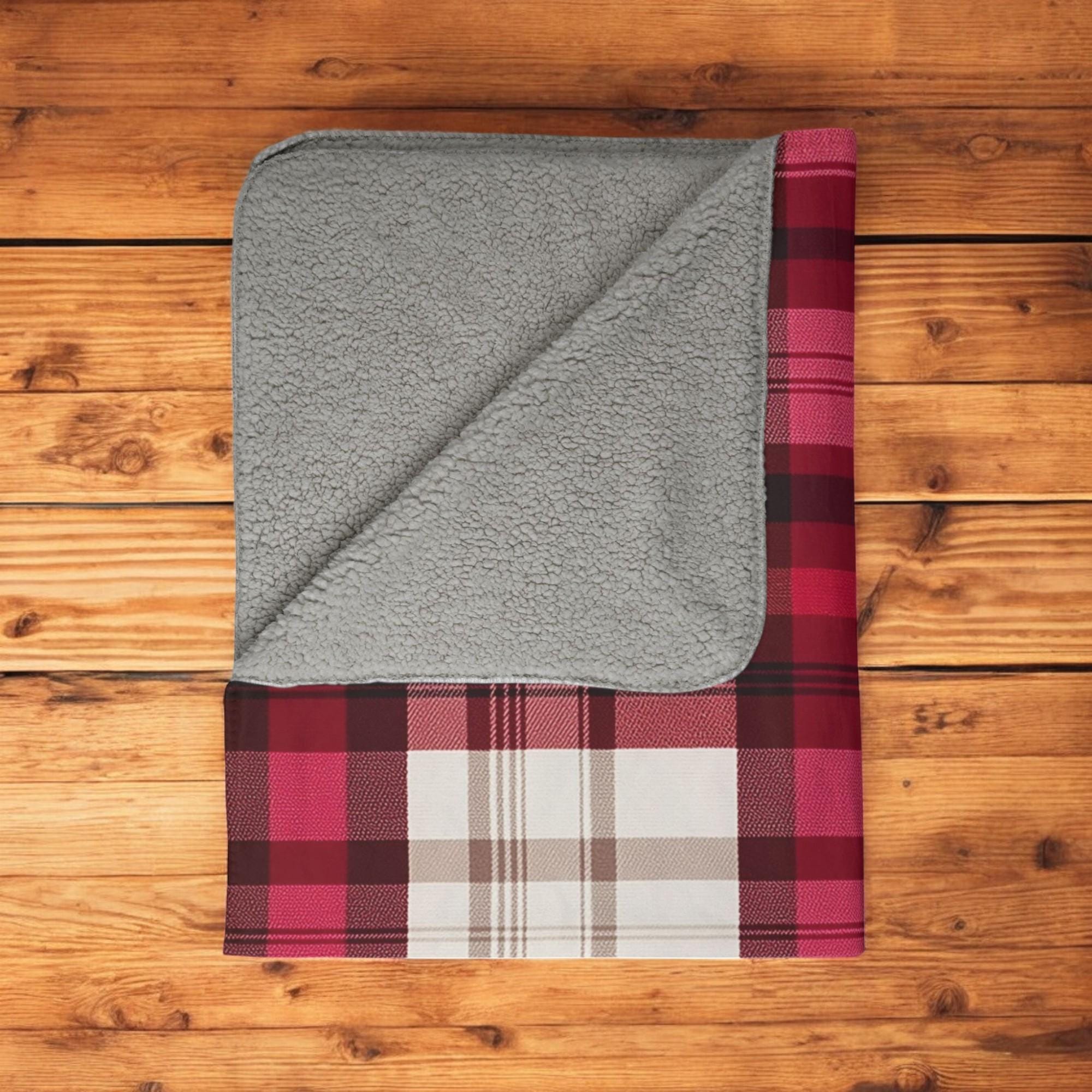 Christmas Red and White Plaid Blanket, Christmas Sherpa Blanket ...