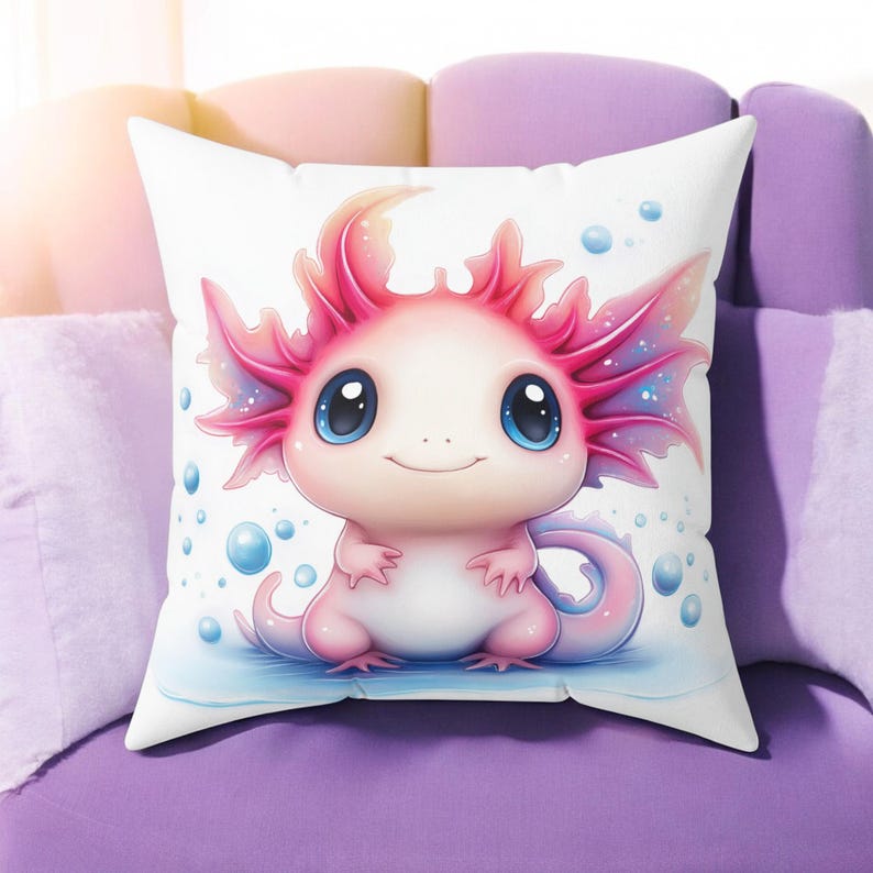 Pink Axolotl Pillow, Axolotl Pillow, Axolotl Kids Pillow, Axolotl Gift ...