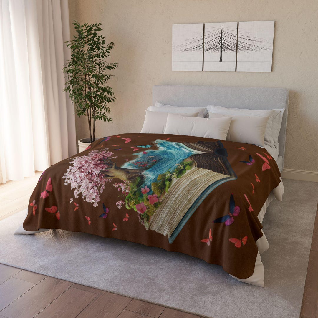 3D Book Blanket, Book Lover Christmas Fleece Blanket, Book Club ...