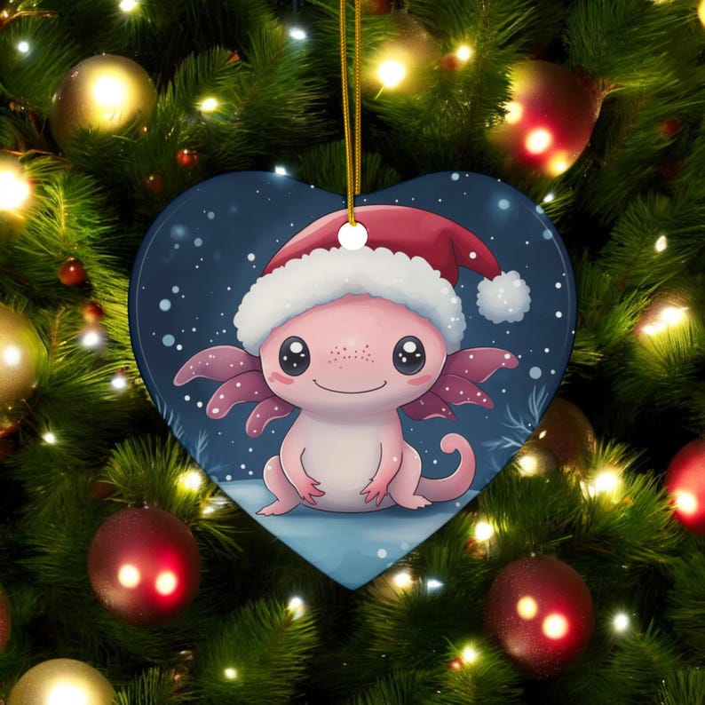 Axolotl Christmas Tree Ornament, Axolotl Ceramic Ornament, Axolotl Star ...
