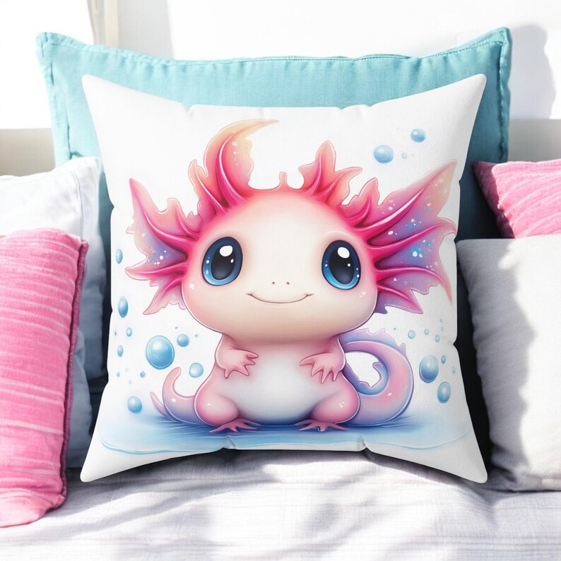 Pink Axolotl Pillow, Axolotl Pillow, Axolotl Kids Pillow, Axolotl Gift ...
