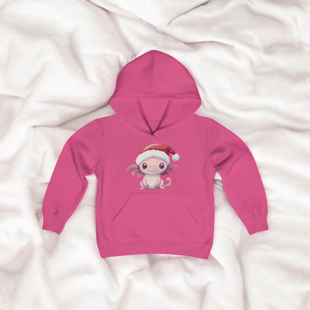 Christmas Axolotl Hooded Sweatshirt, Cute Axolotl Kids Hoodie, Axolotl ...