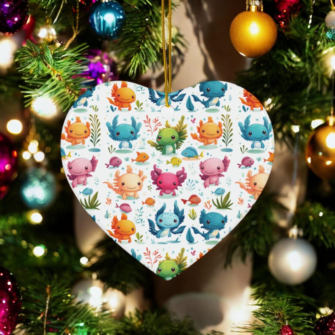Axolotl Ceramic Ornament, Axolotl Christmas Ornament, Axolotl Star ...