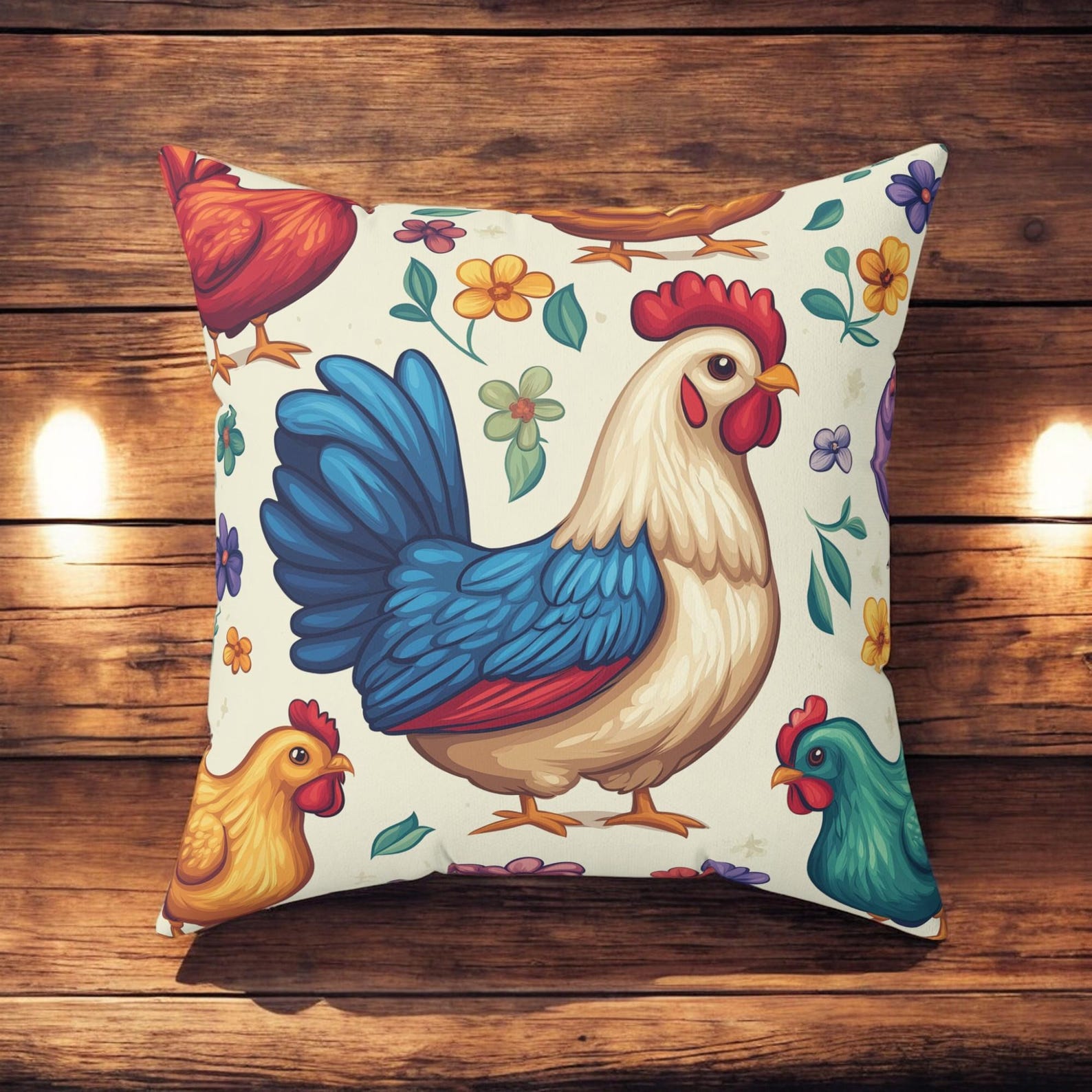 Vintage Chicken Pillow, Farmhouse Chicken Pillow, Chicken Decor ...