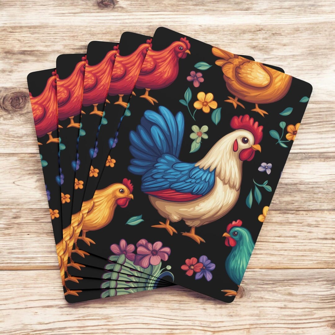Chicken Card Deck, Chickens Playing Cards, Poker Playing Cards, Chicken ...