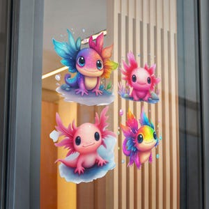 Axolotl Stickers, Axolotl Decals, Colorful Axolotls, Rainbow Axolotl ...