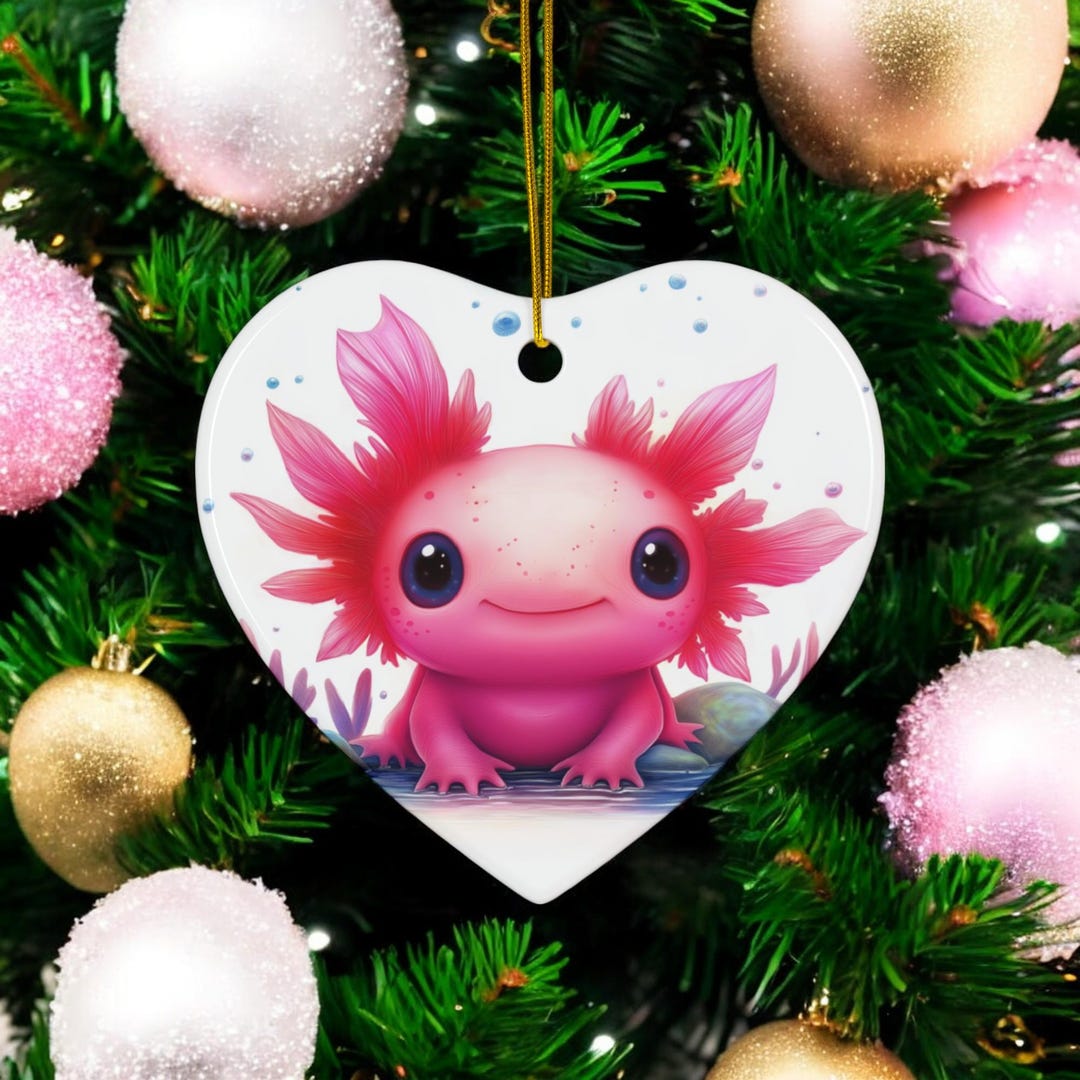 Axolotl Christmas Ornament, Axolotl Ceramic Ornament, Axolotl Star ...