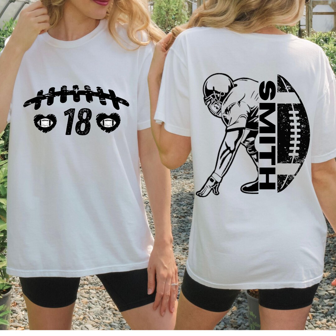 Personalized Football Shirt Comfort Colors Football Laces Number ...