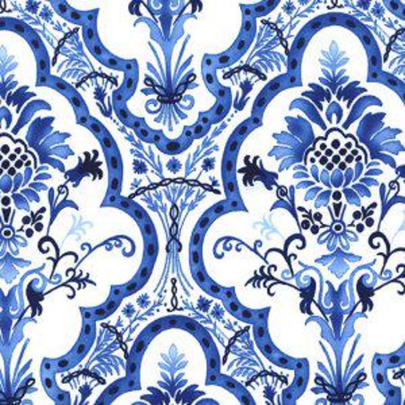 Blue and White Fabric - Etsy