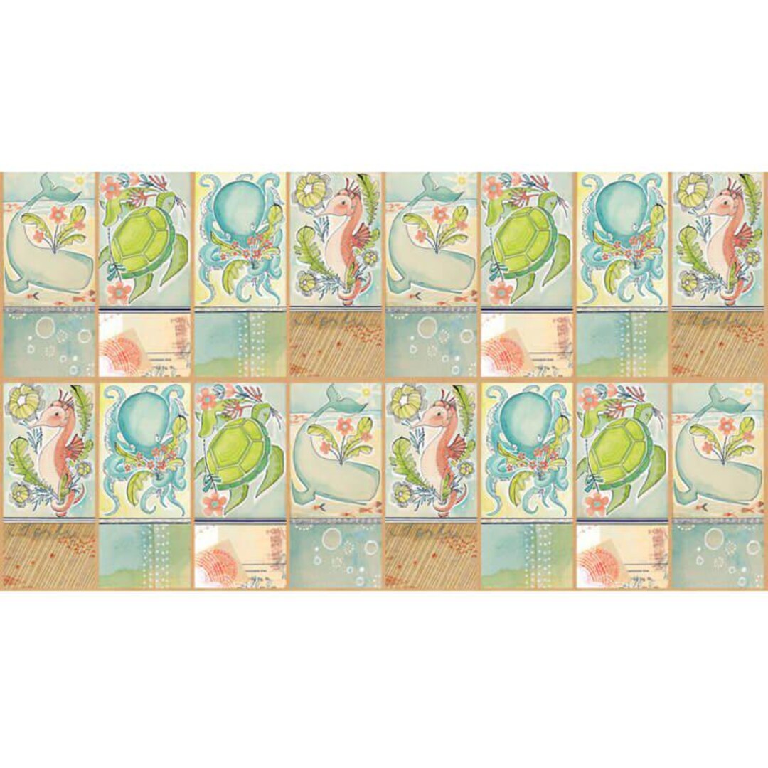 Mermaid Days Just Keep Swimming Panel by Cori Dantini for Blend Fabrics ...