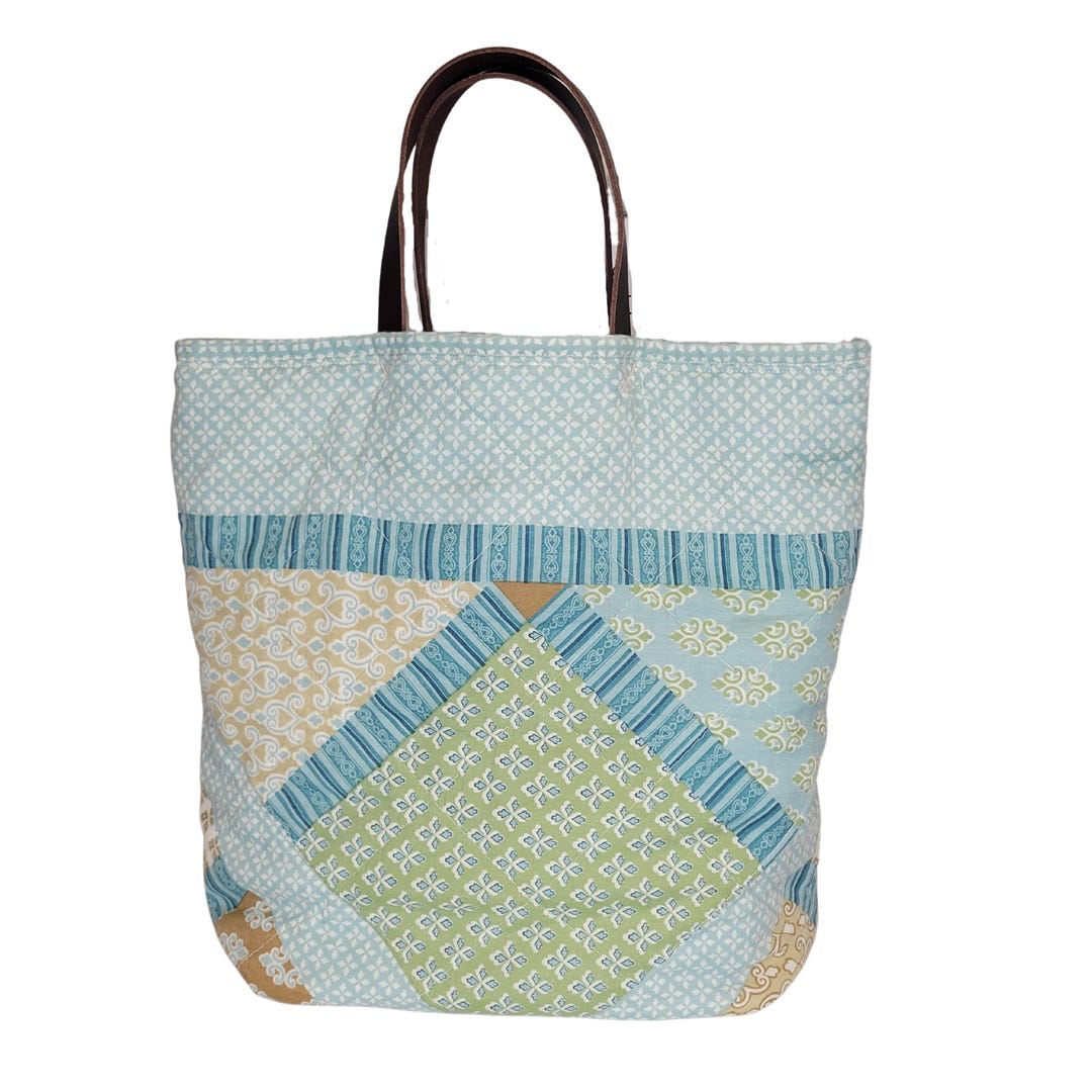 Tote From Repurposed Materials With Pocket, Approx 14x14 Inches With ...