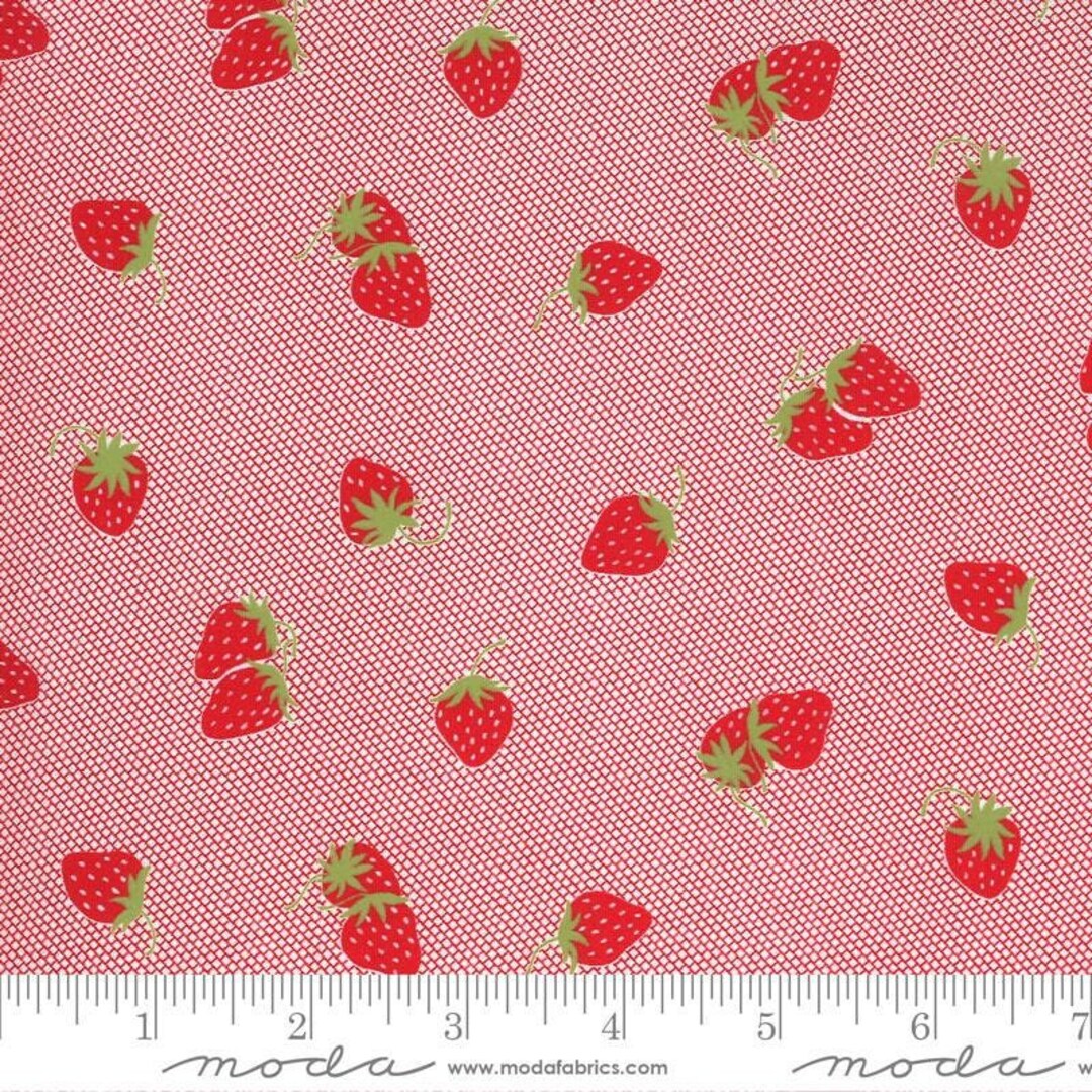 Sunday Stroll Red Strawberry by Bonnie & Camille for Moda Fabrics, 2 ...