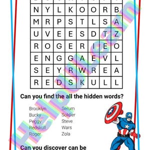 Word Search Worksheets Marvel Bundle - Etsy