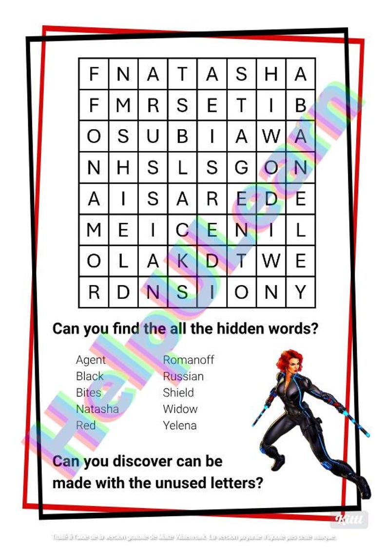 Word Search Worksheets Marvel Bundle - Etsy