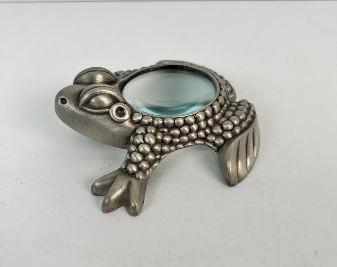 Vintage Silver Metal Frog Toad Figure Magnifying Glass / Paperweight - Etsy