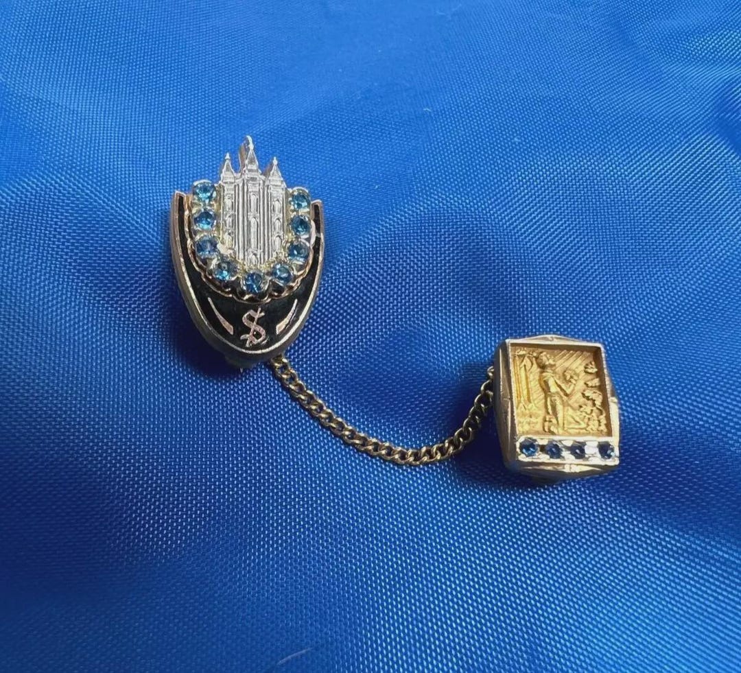 LDS Church Mormon Temple Lapel Pin C 1940 1/10 12k OC Tanner Stamp - Etsy