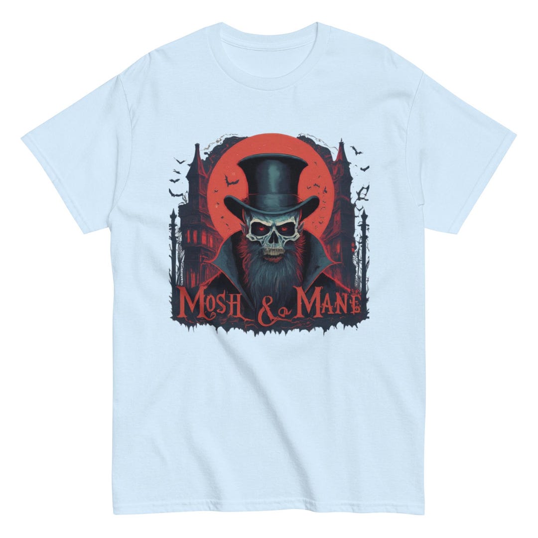 Gothic Beard Shirt With Skull and Bats - Etsy