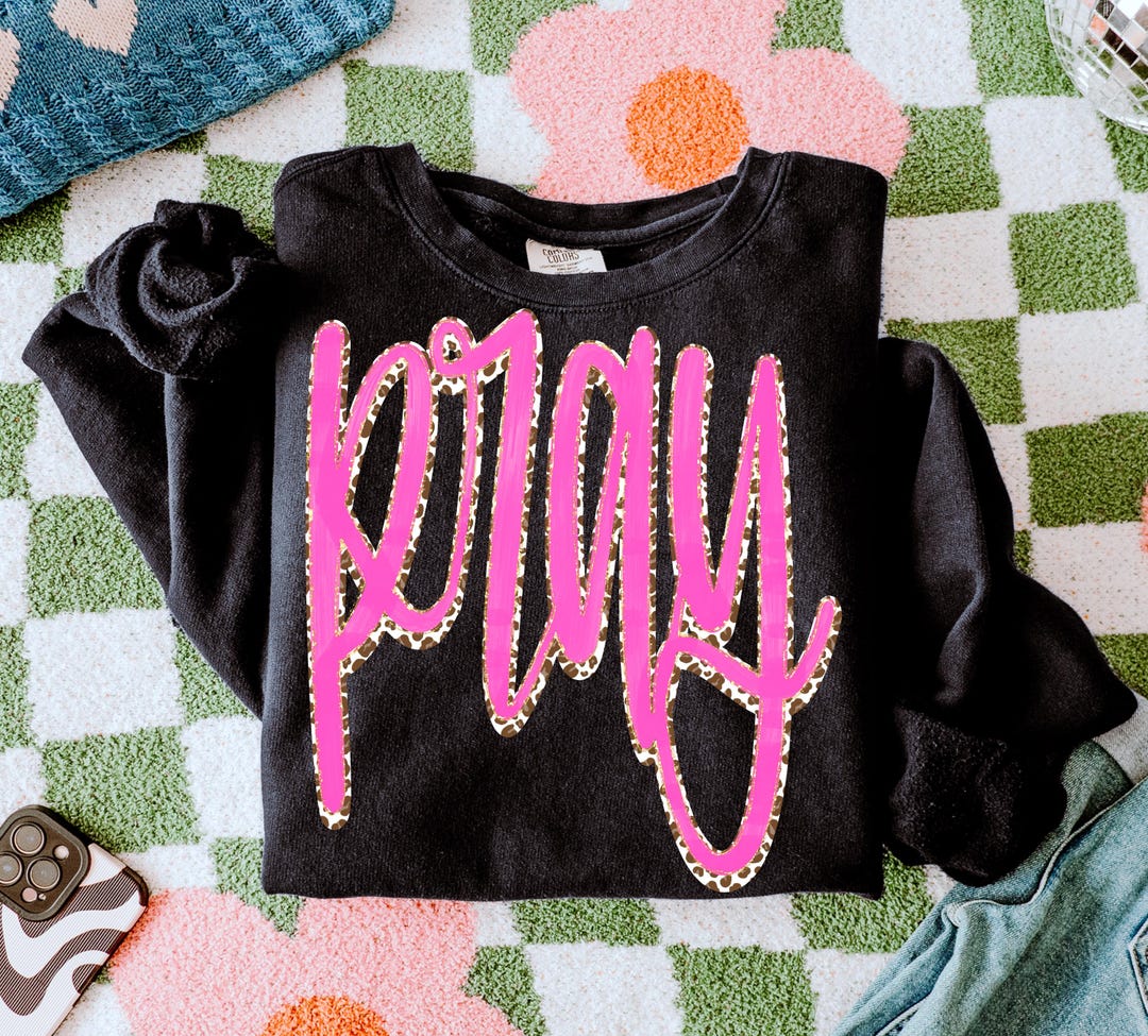 Pray PNG, Leopard Png, Hand Drawn, Hand Lettered, Gold Glitter, Cursive ...