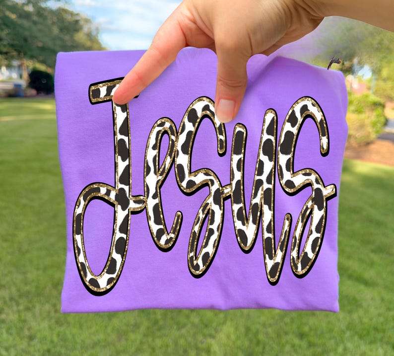 Jesus Cow Print PNG, Hand Drawn, Hand Lettered, Gold Glitter, Cursive ...
