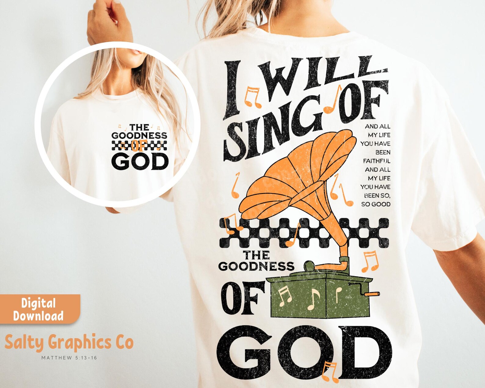 Digital Worship Song PNG Sublimation Faith Vintage Gospel Goodness of ...