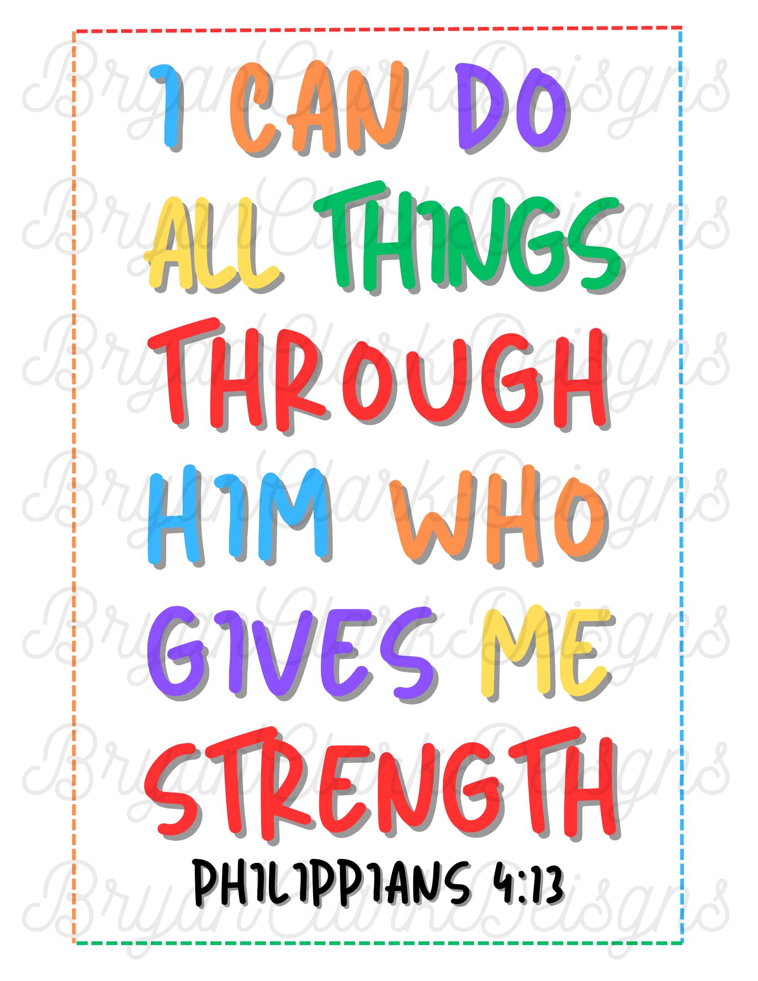 Philippians 4:13 Printable - Etsy