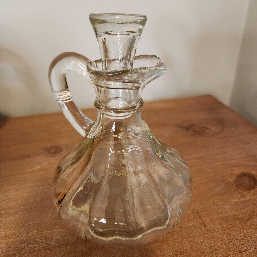 Vintage Pressed Glass Vinegar Cruet W/stopper Clear 5 - Etsy