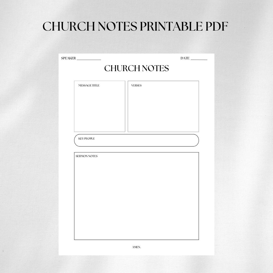 Church Notes, Sermon Notes, Digital Sermon Notes, Printable Church ...