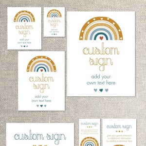 8 Boho Rainbow Party Signs PRINTABLE Bundle EDITABLE Text - Etsy