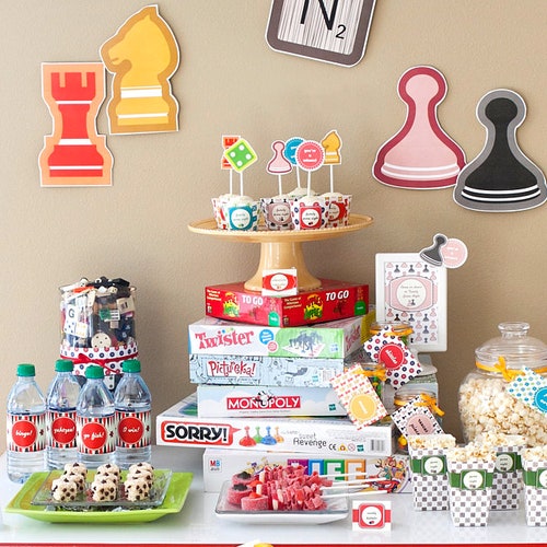 Family Game Night PRINTABLE Party Decorations Board Games | Etsy