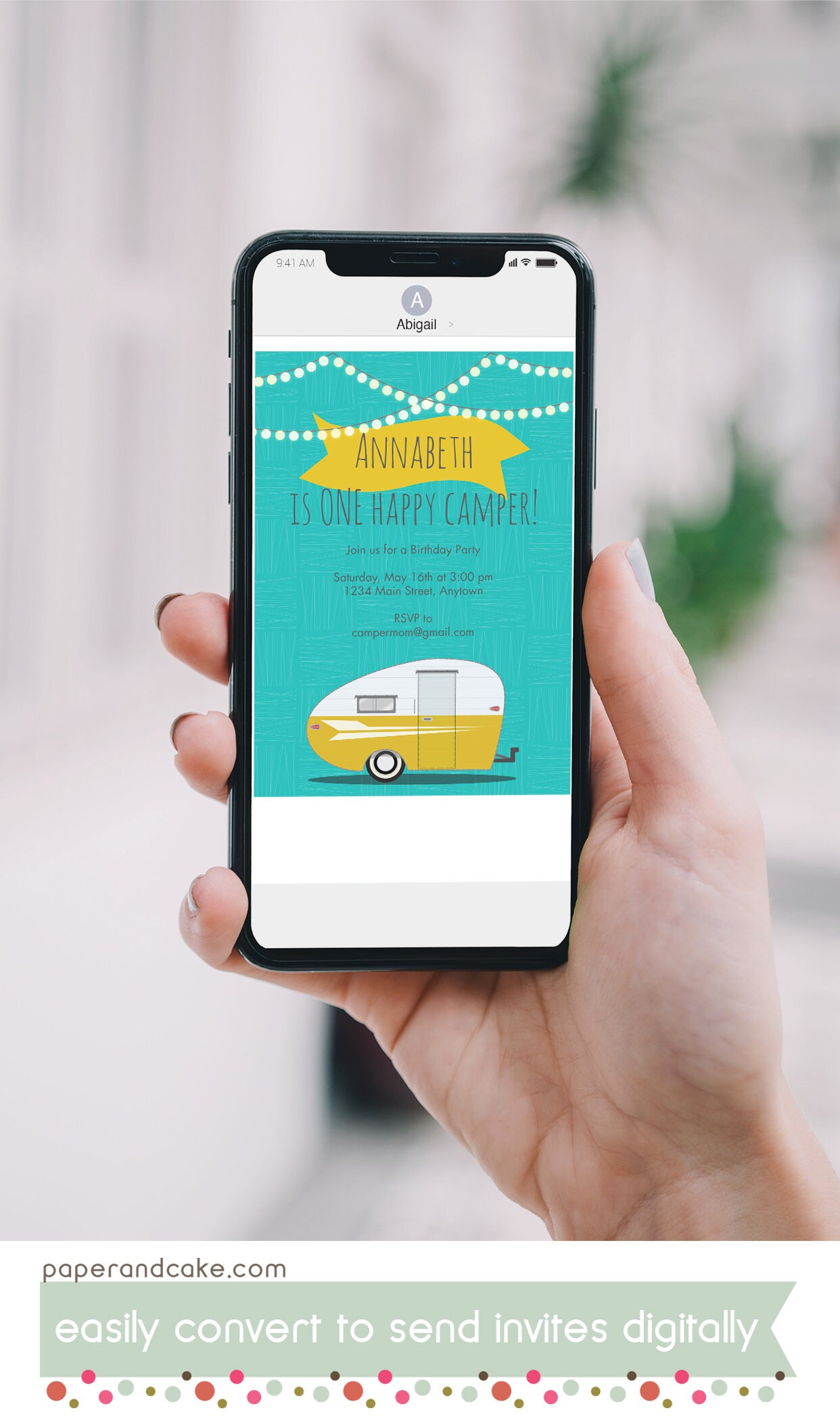 Vintage Travel Trailer PRINTABLE Party Decorations Happy | Etsy