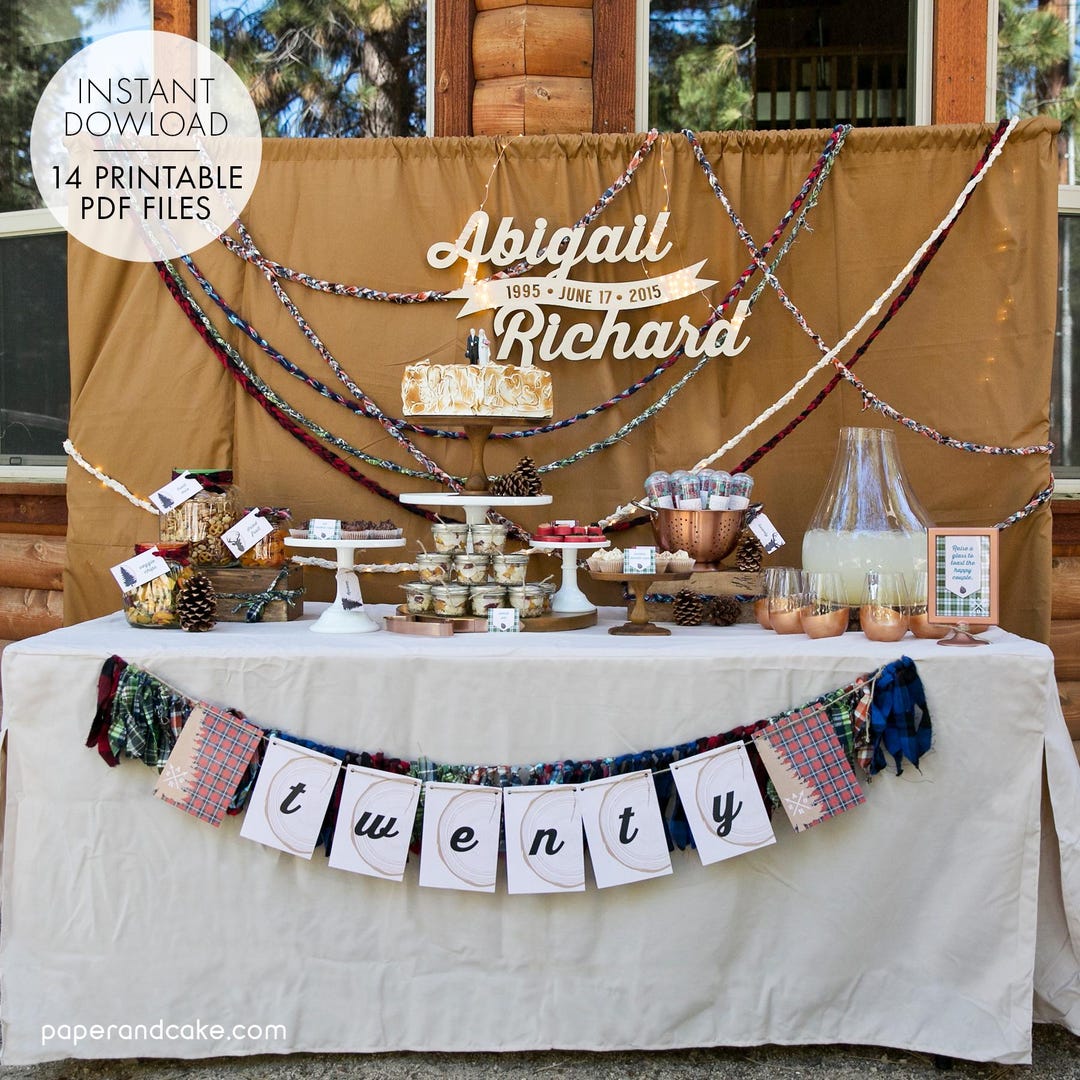 Cabin in the Woods PRINTABLE Party Decorations | Camping National Park ...