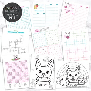 Cute Kawaii PRINTABLE Games + Activities Bundle, Easy Birthday Party ...