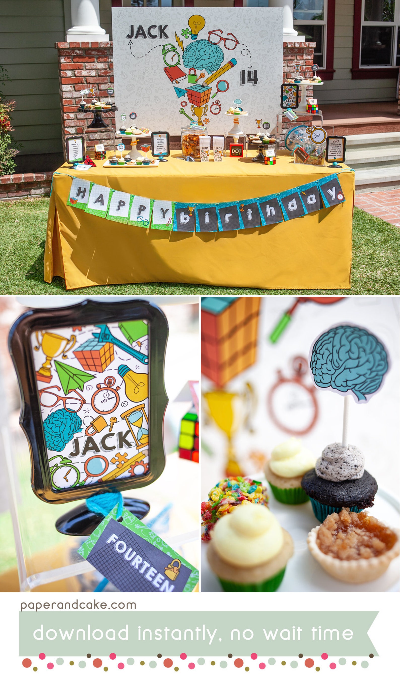 Brain Teaser Birthday Party Puzzle Cube Birthday PRINTABLE | Etsy