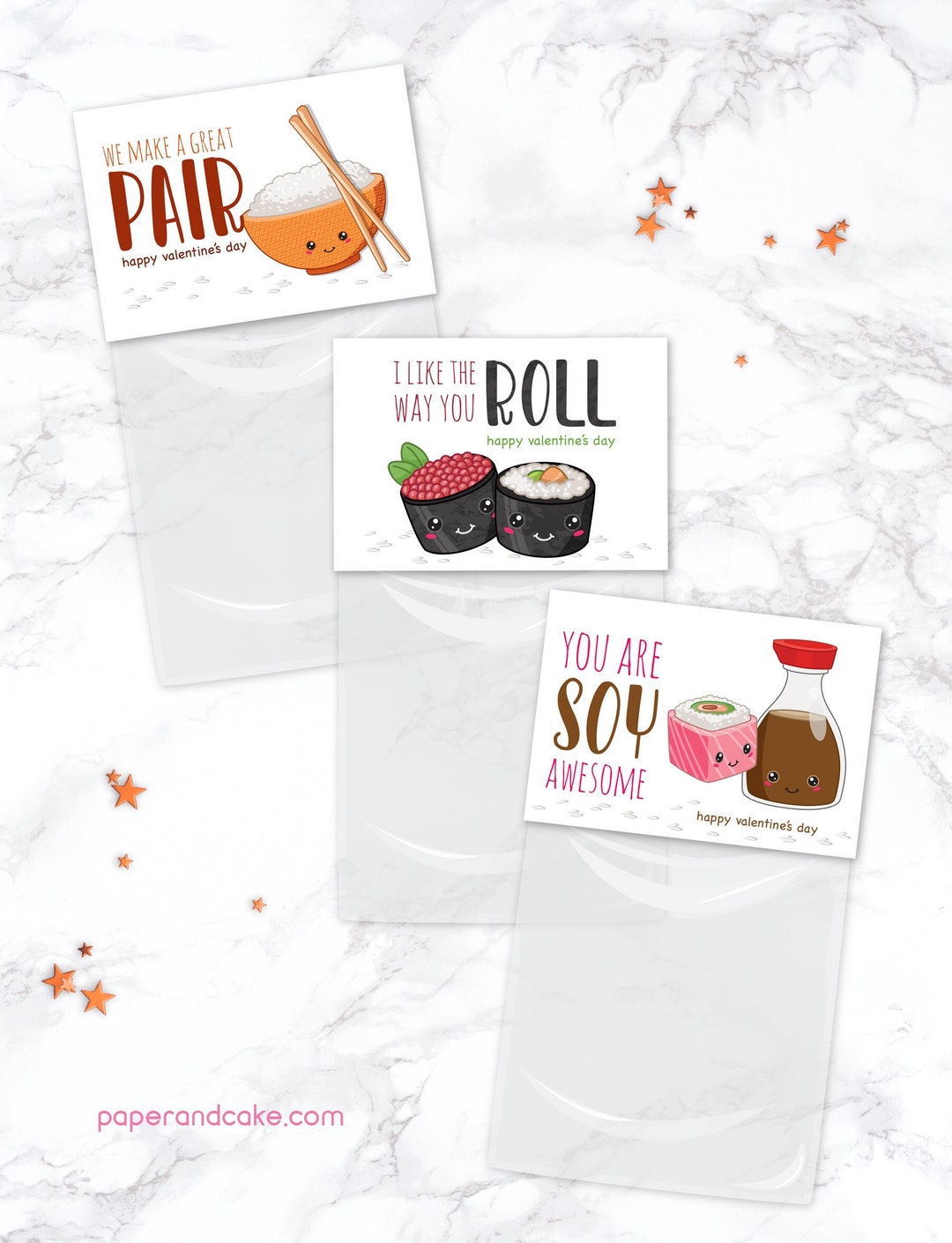 Sushi Valentines Favor Toppers for Kids Classroom PRINTABLE Valentine ...