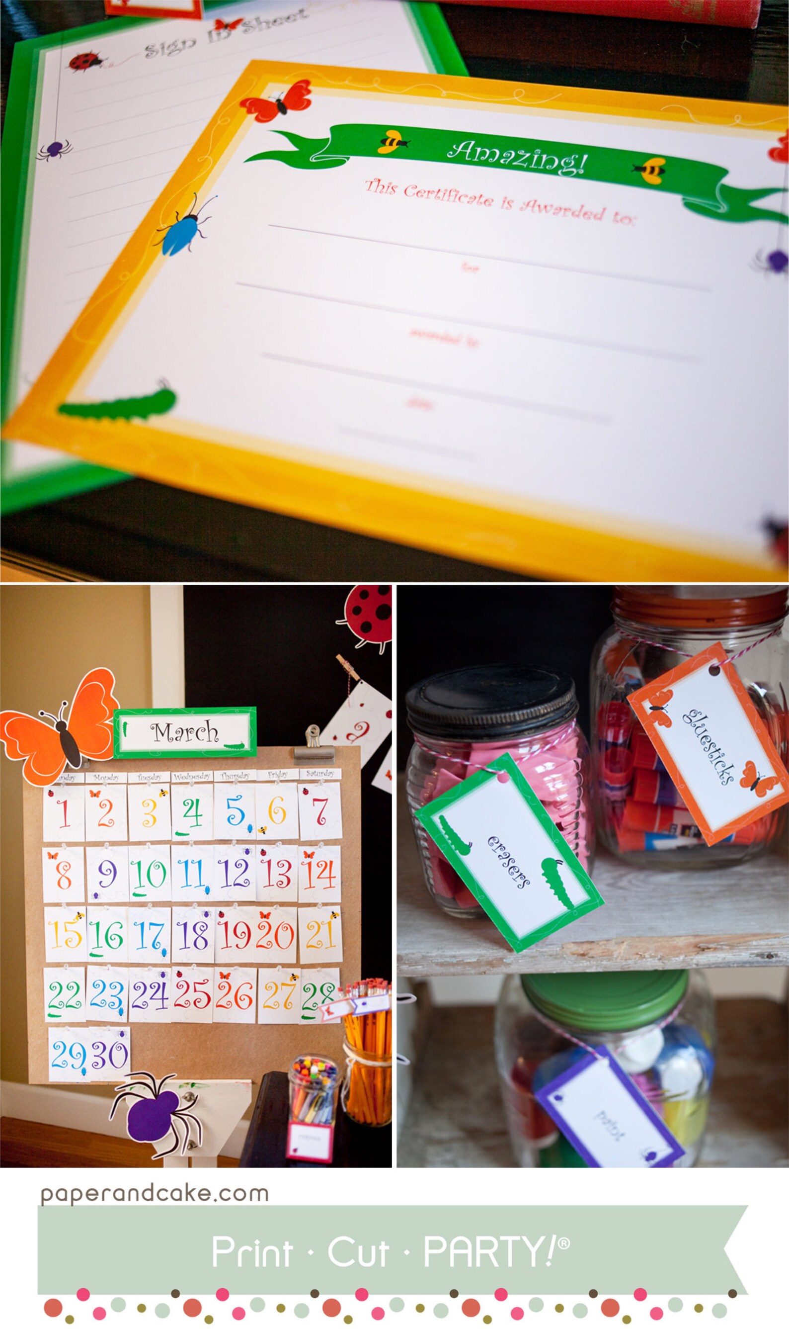 Rainbow of Bugs Classroom PRINTABLES | Teacher Supplies | Bulletin ...