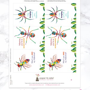 Bugs Valentines Cards for Kids Classroom PRINTABLE Valentine Hang Tags ...
