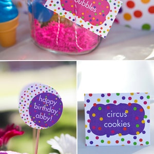 Rainbow Polka Dot PRINTABLE Party Decorations | Colorful Confetti Dots ...