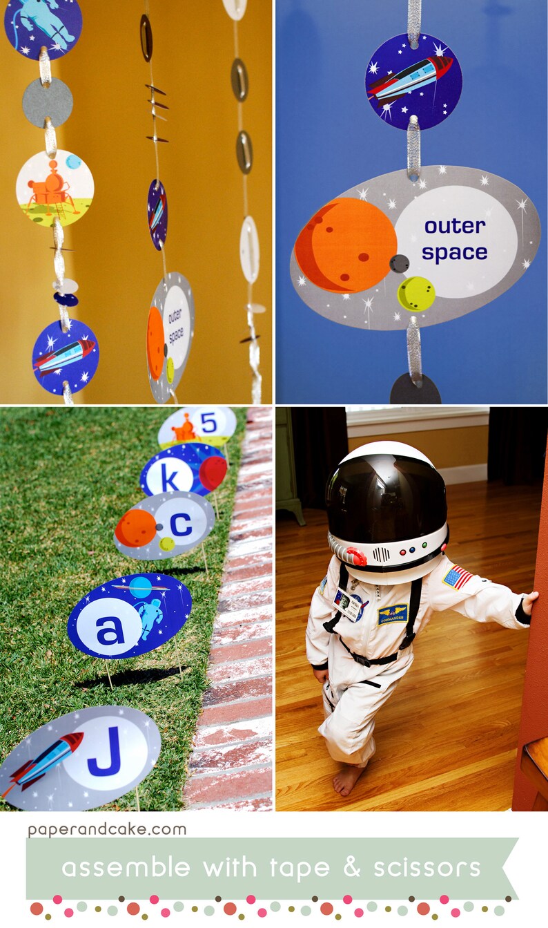 Space Rocket Ship PRINTABLE Party Decorations Astronaut - Etsy