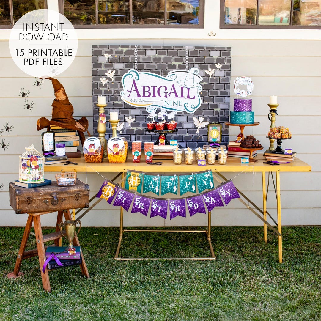 Wizard School PRINTABLE Party Decorations, Witches and Wizardry ...