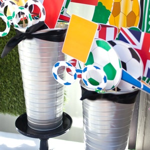 36 PRINTABLE Soccer Photo Booth Props, Fútbol Game Tournament ...