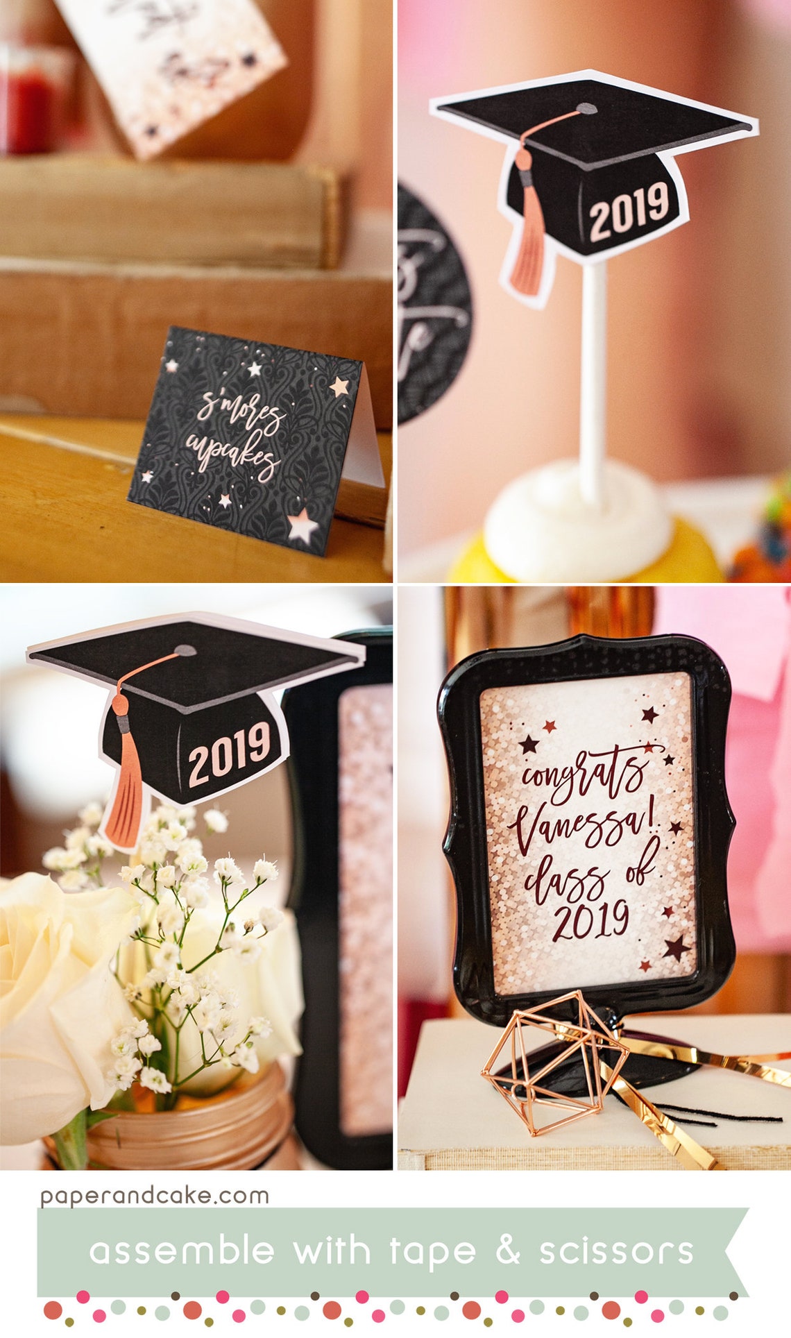 Rose Gold PRINTABLE Party Decorations Baby or Bridal Shower | Etsy