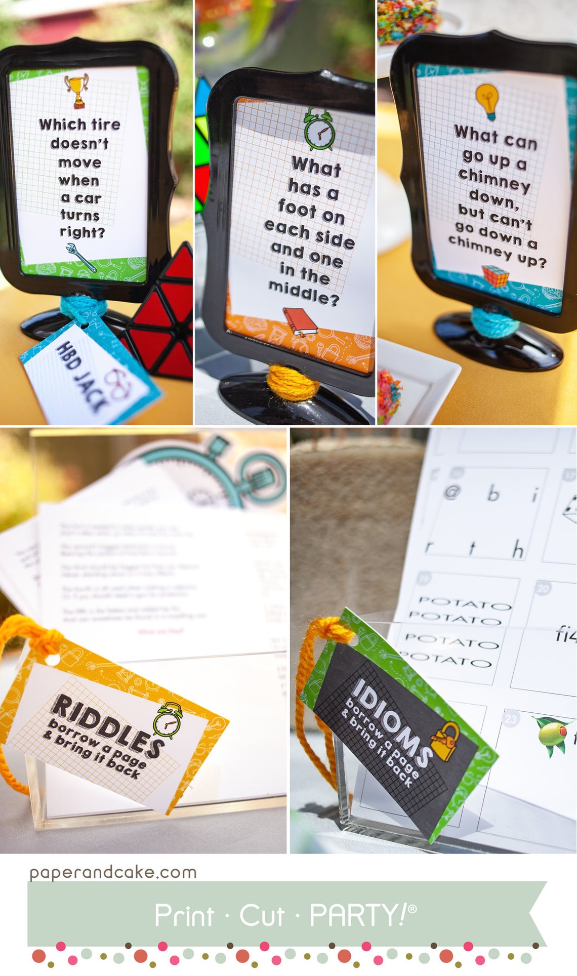 Brain Teaser Birthday Party, Puzzle Cube Birthday PRINTABLE Party ...