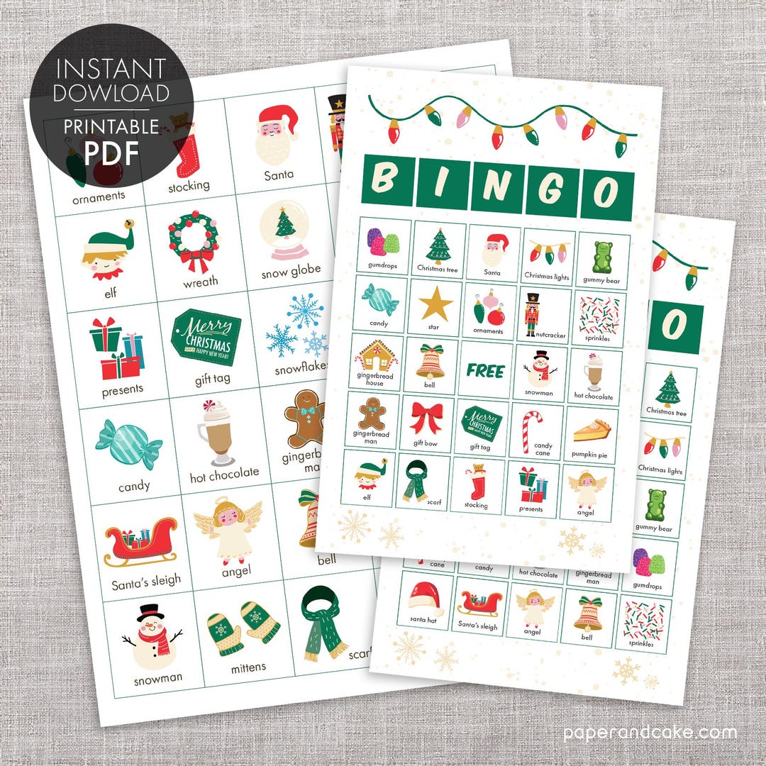 A Christmas Gift Bingo PRINTABLE Game, 40 Unique Cards Instant Download ...