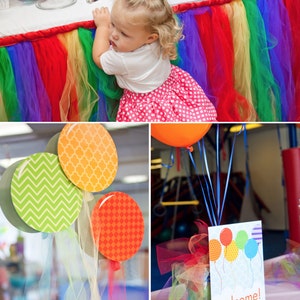 Balloon Rainbow Birthday PRINTABLE Party Decorations - EDITABLE TEXT ...