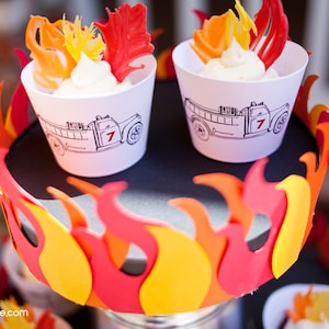 Fire Birthday Party PRINTABLE Flame TEMPLATES, Diy Cutouts for ...