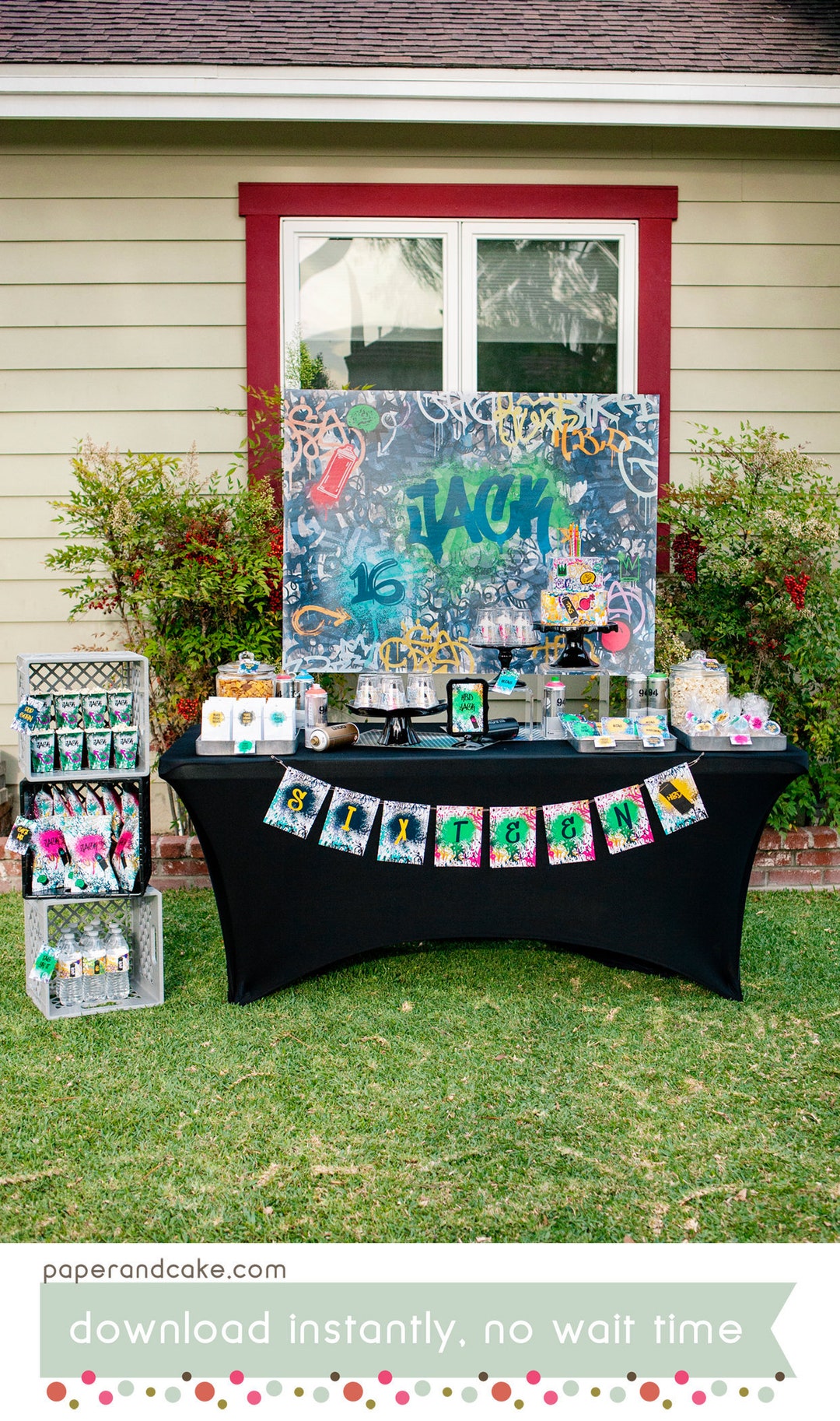 Graffiti PRINTABLE Party Decorations Spray Paint Tagging - Etsy