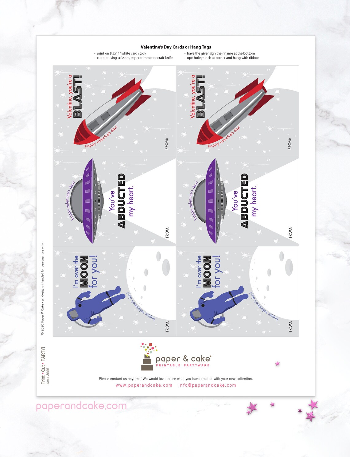 Space Valentines Cards for Kids Classroom PRINTABLE Valentine - Etsy